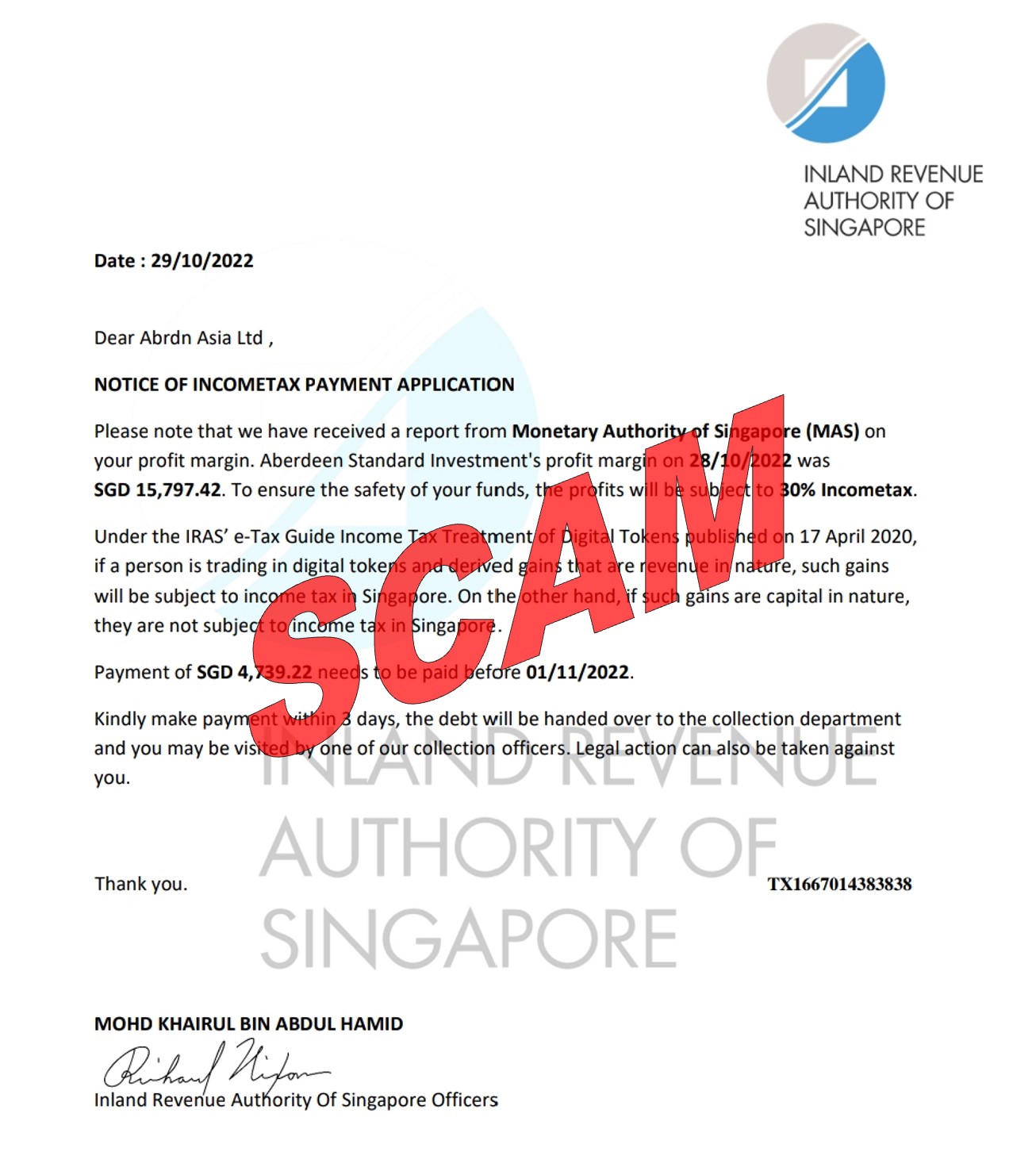 Scam Advisory
